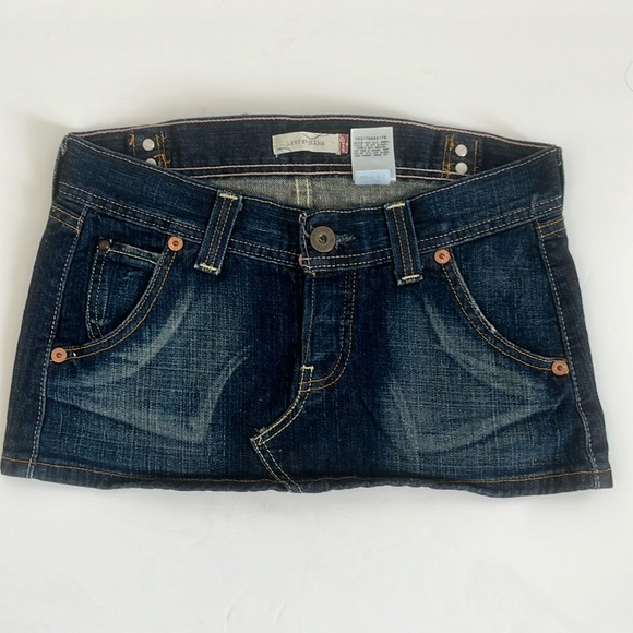 Levi's | Skirts | Levis Jeans Womens Y2k Micro Mini Blue Denim ...